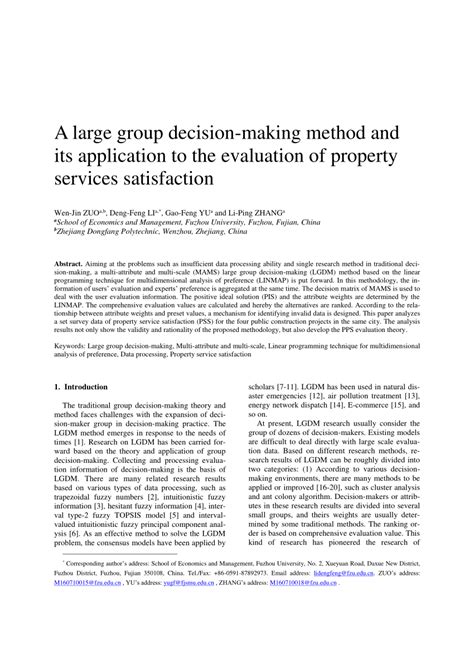 Pdf A Large Group Decision Making Method And Its Application To The