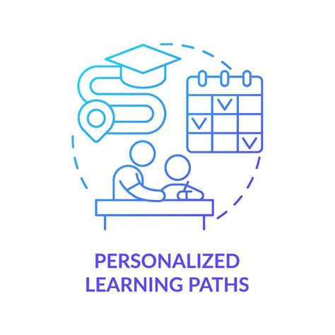 Personalized Learning Paths Blue Gradient Concept Icon Individual