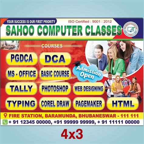 4 Computer Institute Banner Psd Flex Print Hub