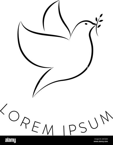 Peace Dove Symbol Outline