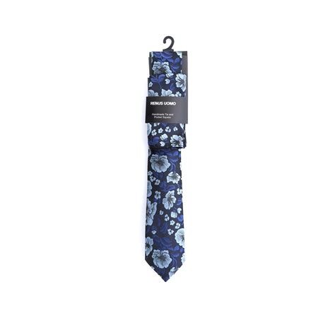 Remus Uomo Floral Tie And Hank Set In Navy Remus Uomo Norton Barrie