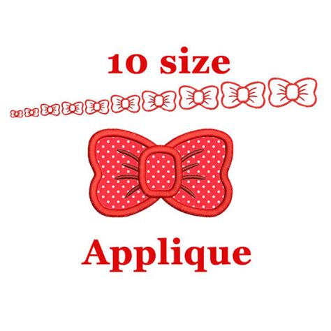 Bow Applique Design Machine Embroidery Design Bow Embroidery Design