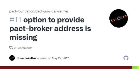 Option To Provide Pact Broker Address Is Missing · Issue 11 · Pact Foundation Pact Provider