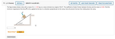 Solved Minimum Magnitude Of The Force F In N Applied To