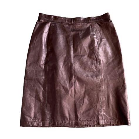 80s Opus Black Leather Vintage Skirt Vintage Skirt Black Leather