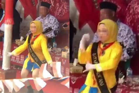 Siapa Gitapati Nuraini Sosok Mayoret Jilbab Kuning Dan Rok Mini