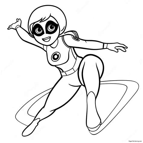 Elastigirl Stretching Coloring Page 34923 28101