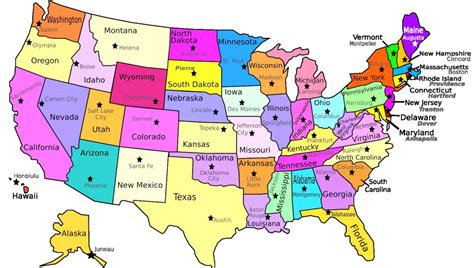 Labeled Map United States Printable