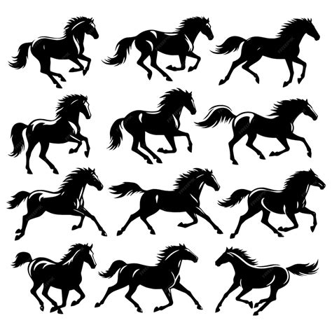 Premium Vector Horse Vector Illustration Running Horse Black