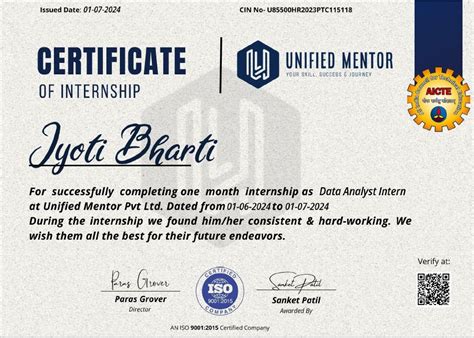 Internship Dataanalyst Jobseeker Careergrowth Opentowork Jyoti Bharti 13 Comments