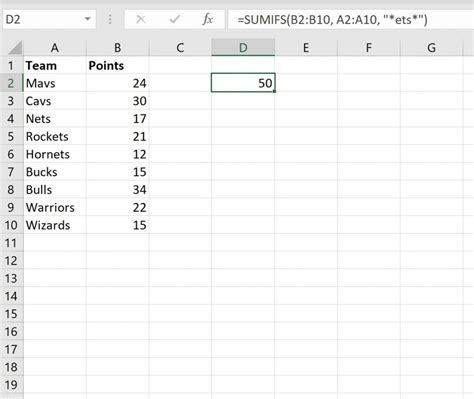 excel how to use wildcard in sumifs function