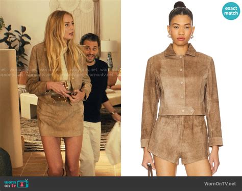 Wornontv Morgans Taupe Suede Jacket And Skirt Set On Nobody Wants