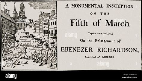 Boston Massacre And Ebenezer Richardson S Conviction For Murder 1775 From A Contemporary