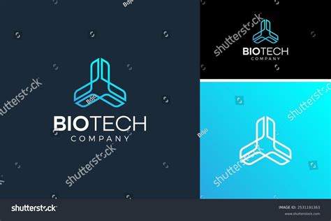 Modern Biotech Company Logo Futuristic Design Stock Vector Royalty