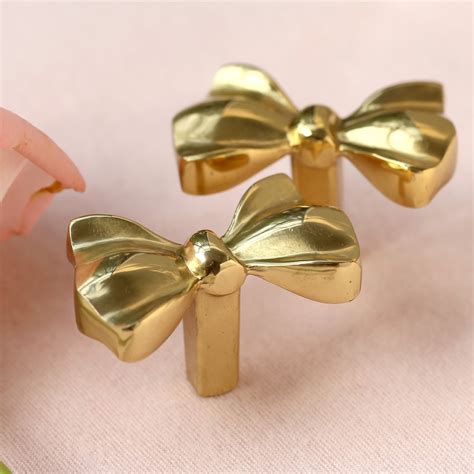 Gold Bow Knobs Etsy