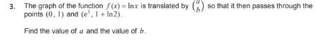 solved the graph of the function f x lnx ﻿is translated by