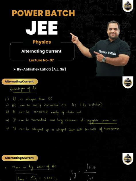 Alternating Current Class Notes Pdf
