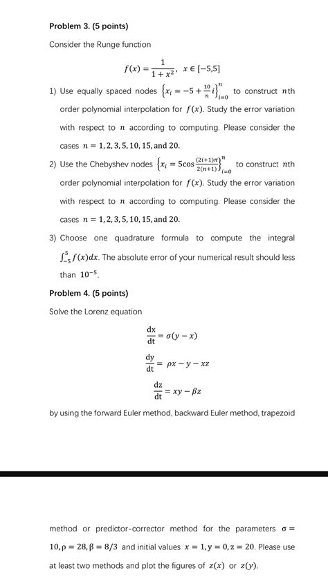 Problem 3 5 ﻿pointsconsider The Runge