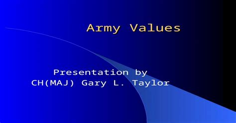 Ppt Army Values Presentation By Chmaj Gary L Taylor Dokumentips