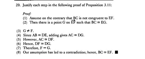 Solved Justify Each Step In The Following Proof Of Chegg
