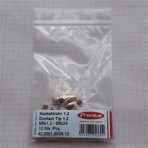 Fronius Contact Tip 1 2 M6 8x24mm 42 0001 6528 Package Of 10