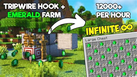 Super Easy Automatic Tripwire Hook And Emerald Farm For Minecraft 121