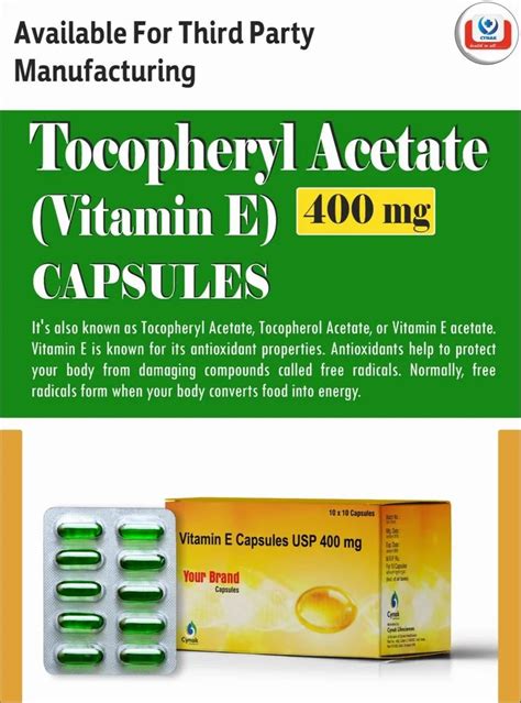Tocopheryl Acetate Vitamin E 400mg Capsules 400 Iu At ₹ 700box In