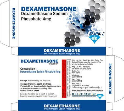 Dexamethasone Sodium Phosphate 4mg At Best Price In Delhi Rk Lifecare Inc