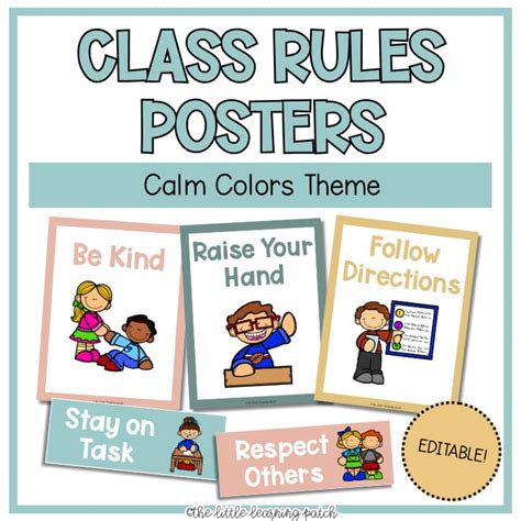 Editable Class Rules Posters Classroom Expectations Display Back To School