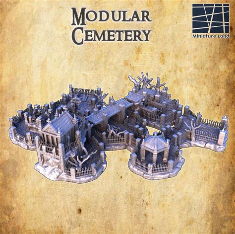 Modular Cemetery Dnd Tabletop Terrain Etsy