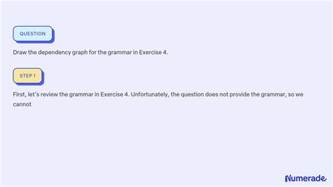 ⏩solveddraw The Dependency Graph For The Grammar In Exercise 4 Numerade