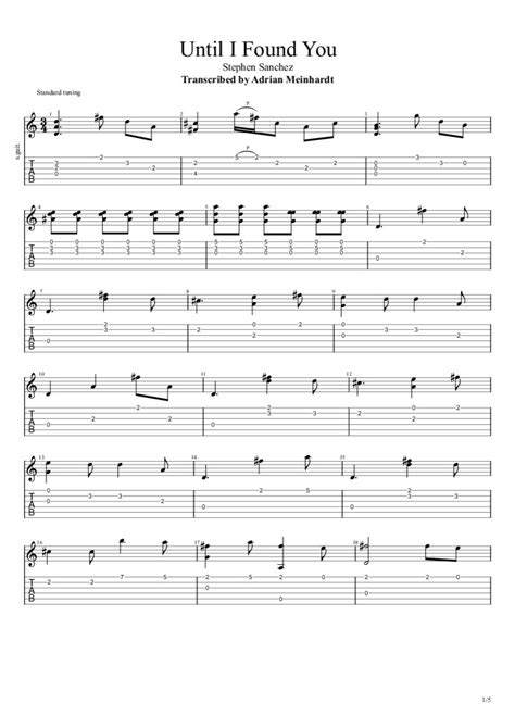 Stephen Sanchez Until I Found You Simple Guitar Tab Simple Guitar Tabs
