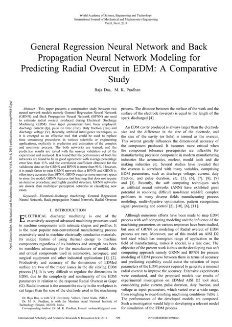 Pdf General Regression Neural Network And Back Propagation Neural