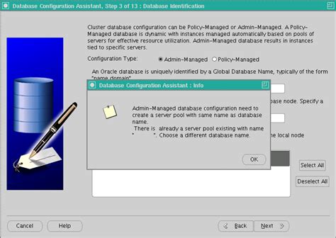 oracle dba a practical approach dbca error choose a different