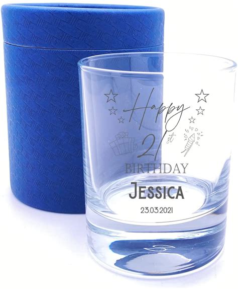 Personalised Engraved Birthday Whisky Glass With T Tube