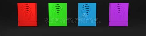 Colorful Fingerprint Icon Isolated On Black Background Id App Icon