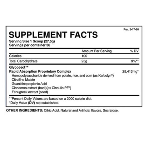 Evogen Glycoject Supercarb Matrix 2lbs A1 Protein