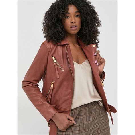 Кожено яке Guess в кафяво с преходна изолация Glamibg