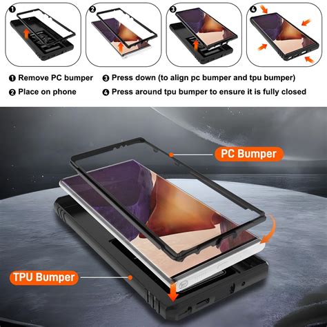 For Samsung Galaxy Note 20 Ultra Case With 2pcs Screen Protector Build