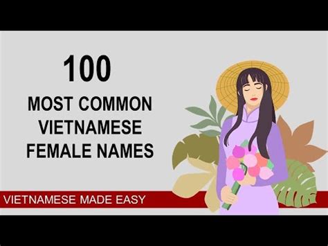 Learn Vietnamese | How to pronounce Vietnamese names | 100 most common female names - YouTube