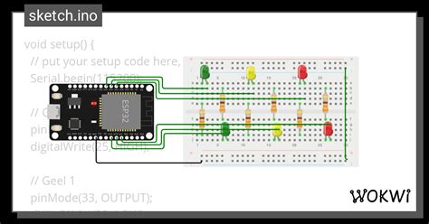 Verkeerslicht Wokwi Esp32 Stm32 Arduino Simulator
