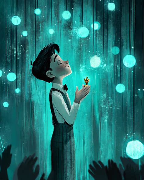 Young Actors First Oscar Win With Teal And Silver Theme Stock Illustration Illustration Of