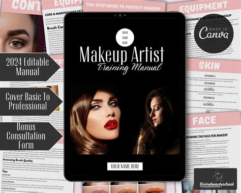 Makeup Manual Ebook Makeup Guide For Beginners Makeup Training Pdf Mua Printable Guide Makeup
