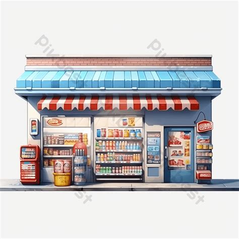 白色背景上的 3d 等距商店建築圖案 Psd元素素材免費下載 Pikbest