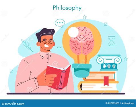 Philosophy Concept Art Hand Drawn Philosophers And Elements Flat