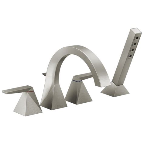Delta Trillian Lumicoat Stainless 2 Handle Residential Deck Mount Roman