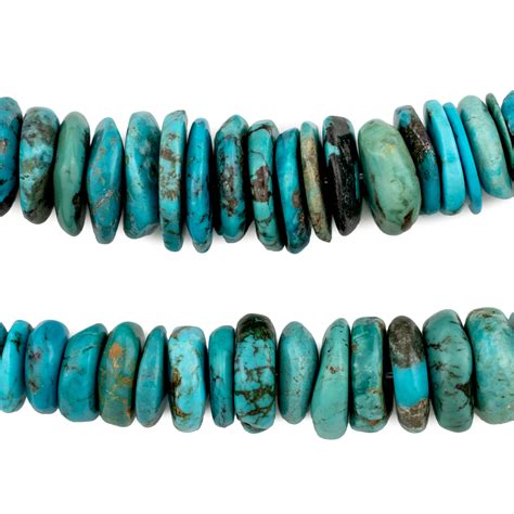 Deep Blue Graduated Disk Turquoise Beads — The Bead Chest