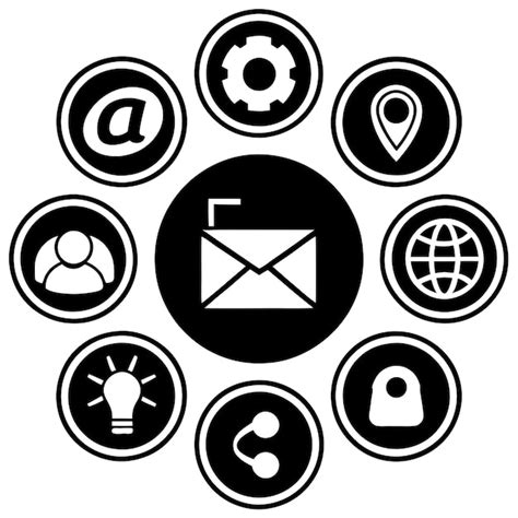A Black And White Image Of A Business Card And Icons With A Man In A