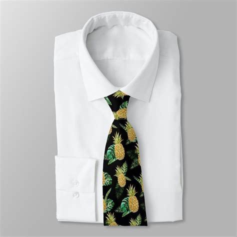 Hawaiian Summer Vacation Pineapple Tacky Pattern Neck Tie Zazzle