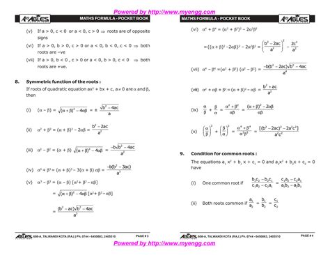 Solution Jee Formula Sheet Studypool